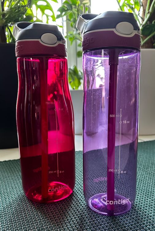 2x Trinkflasche Sport Flasche Contigo rosa pink lila TOP (Gebraucht) in ...