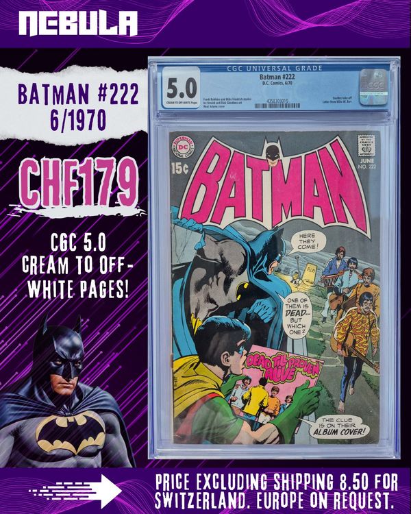 Batman #222 (1970) – CGC 5.0 DC Comic ab 99.- CHF! 🦇🎸 (Neu (gemäss Beschreibung)) in Giswil für ...