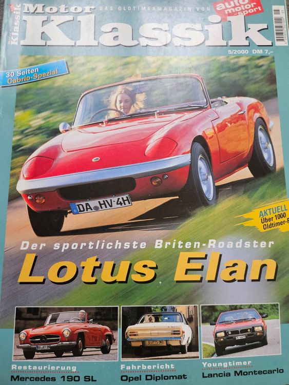 Motor Klassik /00 Opel Diplomat Montecarlo 914 Dino Lotus xx (Gebraucht ...