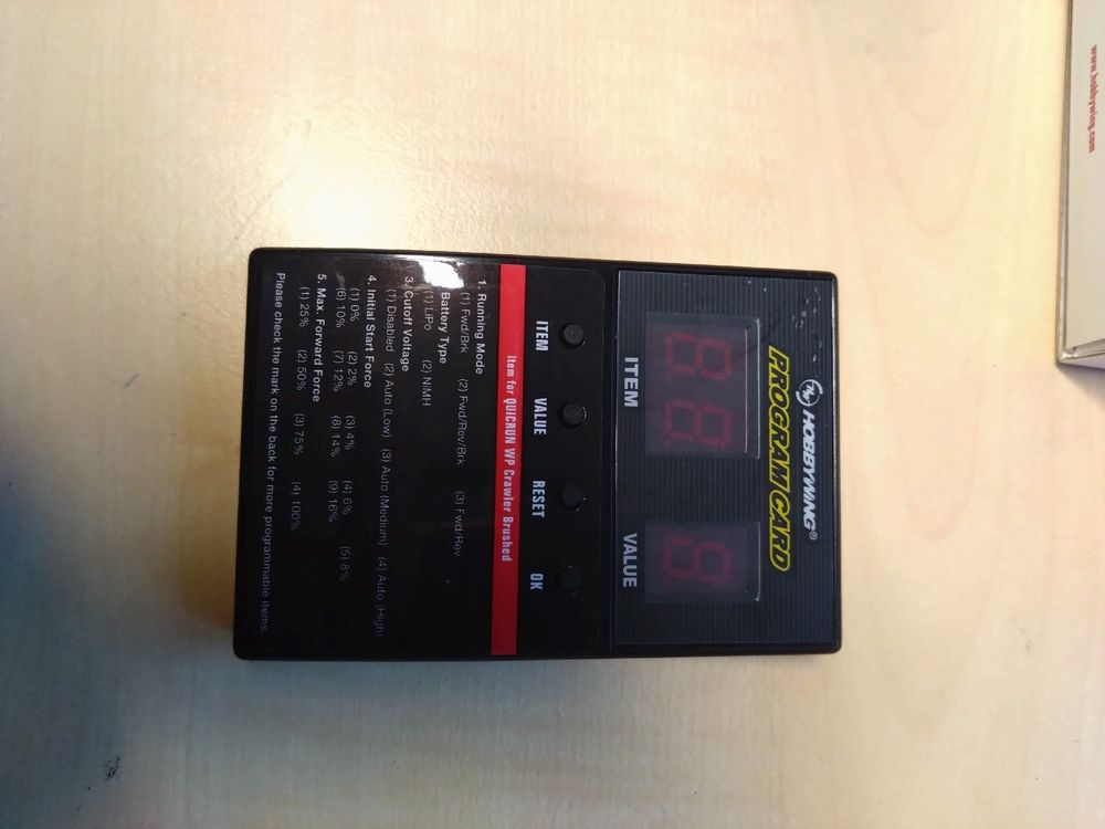 Hobbywing Program Card für Quicrun Serie | Kaufen auf Ricardo