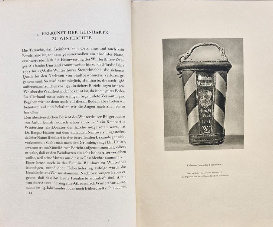 Familie Reinhart in Winterthur: Geschichte, Genealogie(1922) (Gebraucht ...