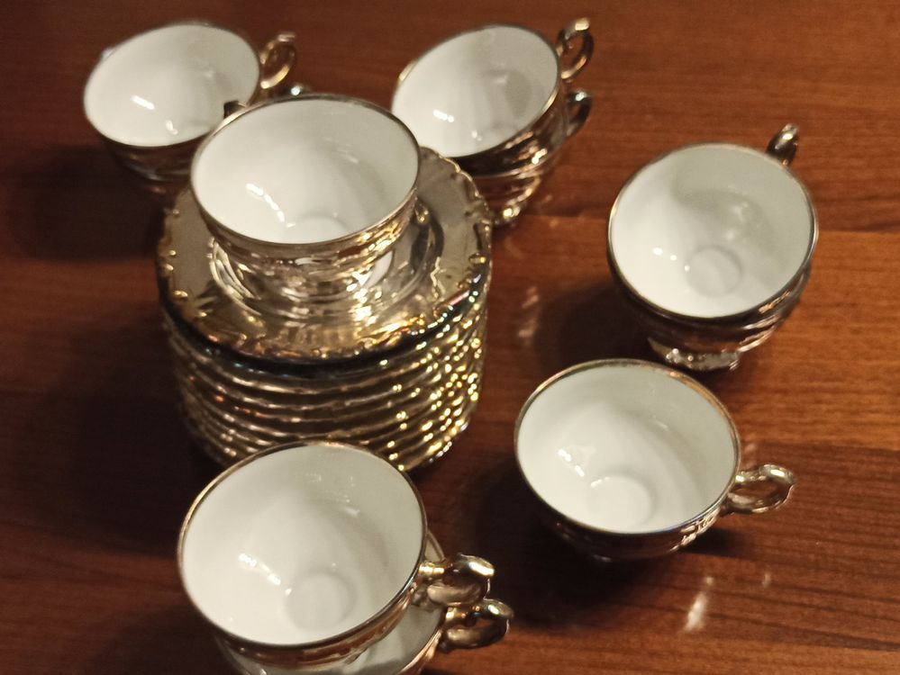 Porzellan Silber Mocca-Service 27 teilig, SELTEN , Gareis, (Gebraucht ...