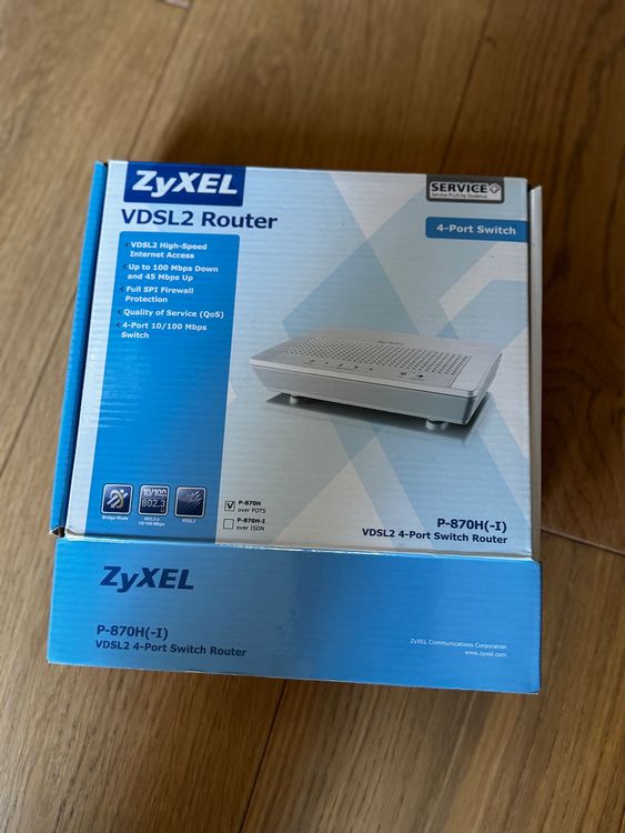 Zyxel Router P-870H-I, VDSL2, 4-Port Switch, Top Zustand (Neu und ...