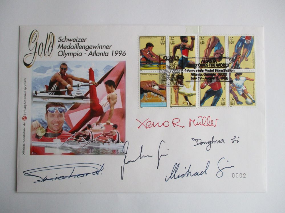 Sonderbrief Schweizer Medalliengewinner Olympia Atlanta 1996 (Gebraucht) in Langnau b. Reiden ...