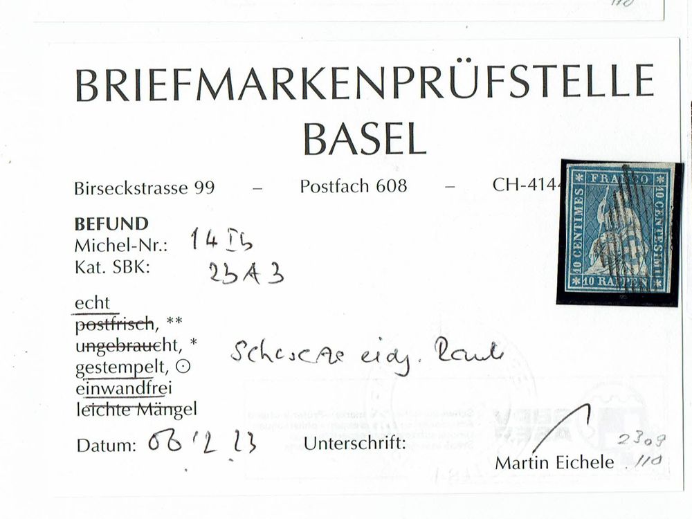 STRUBEL 10RP 23A3 S EIDG. RAUTE BEFUND (Gebraucht) in Rüschlikon für CHF 30 – mit Lieferung auf ...