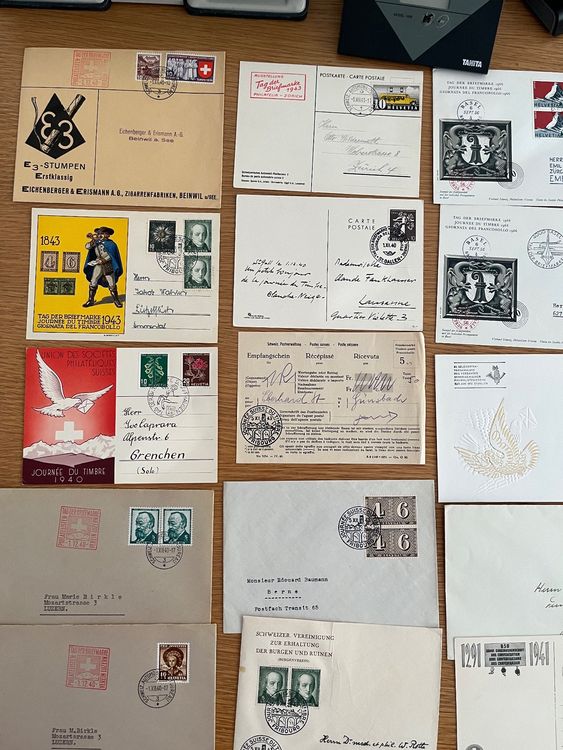 55 Belege Tag der Briefmarken 30er bis Ende 60er Jahre (Gebraucht) in Murgenthal für CHF 10 ...
