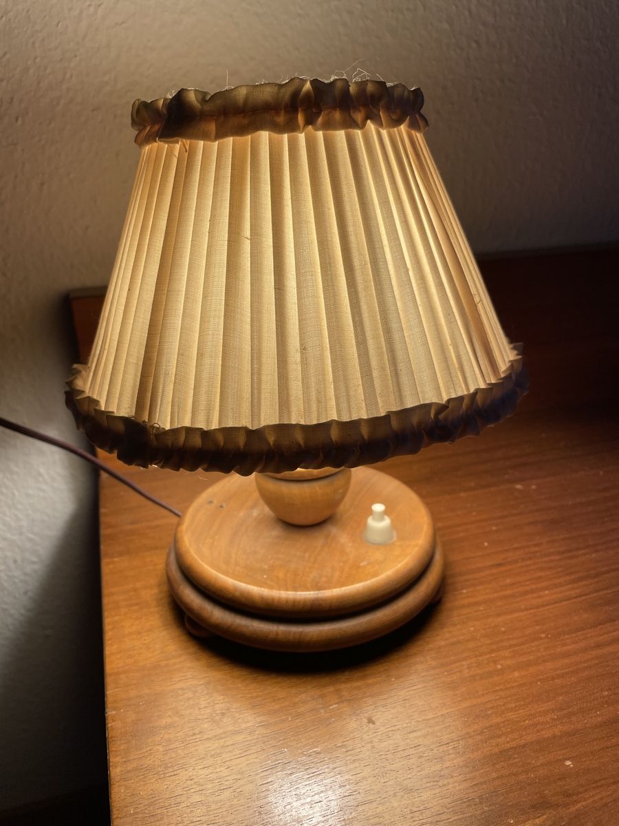 Nachttischlampe Holz Vintage