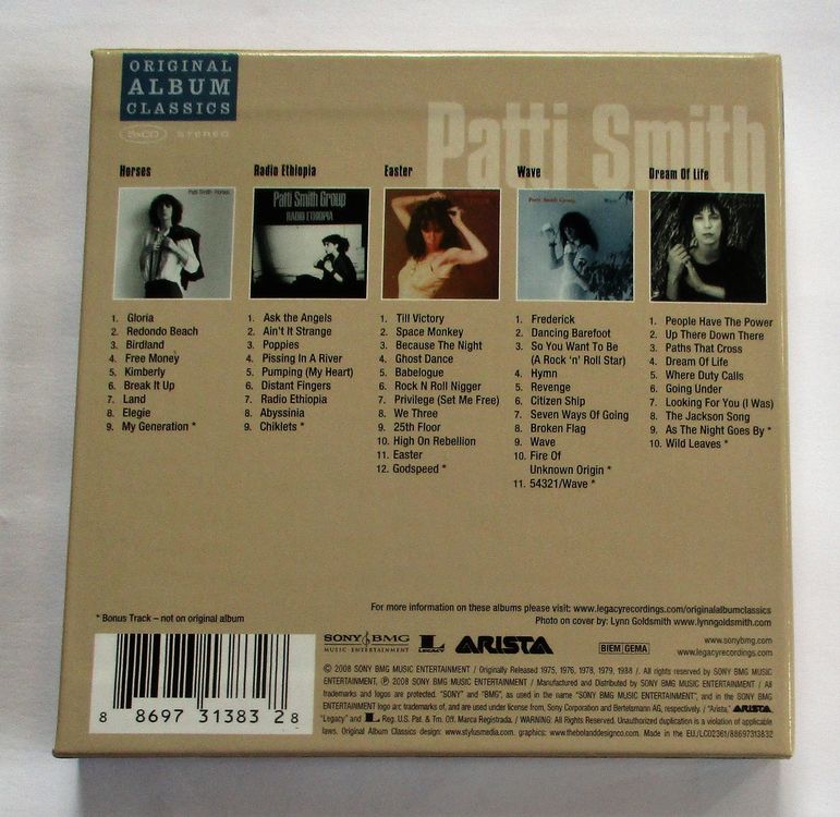 PATTI SMITH - Original Album Classics 5-CD | Kaufen auf Ricardo