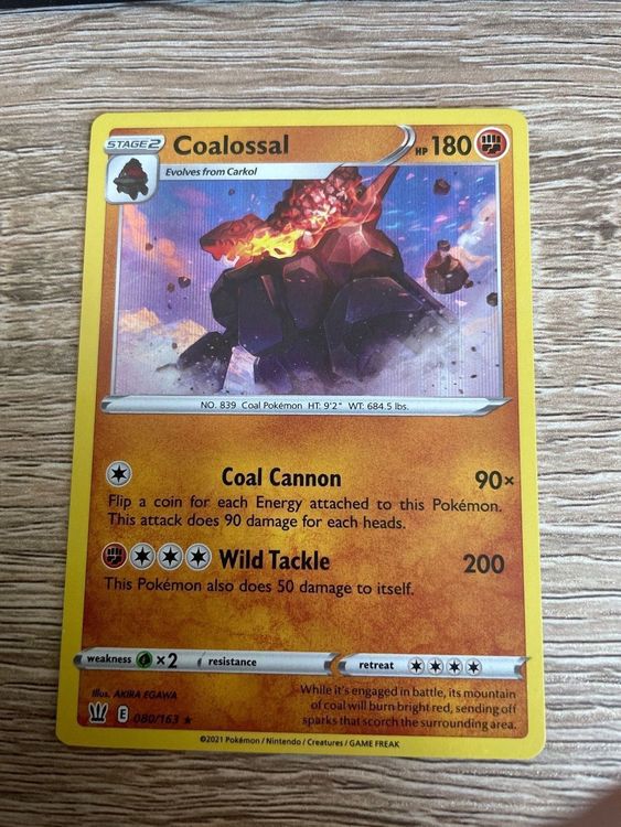 Coalossal, Pokemon, 2021, 080/163 holo! | Kaufen auf Ricardo