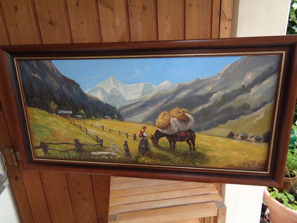 OELGEMÄLDE VAL D HERENS WALLIS VALAIS SIGNIERT UNLESERLICH (Gebraucht) in Henggart für CHF 130 ...