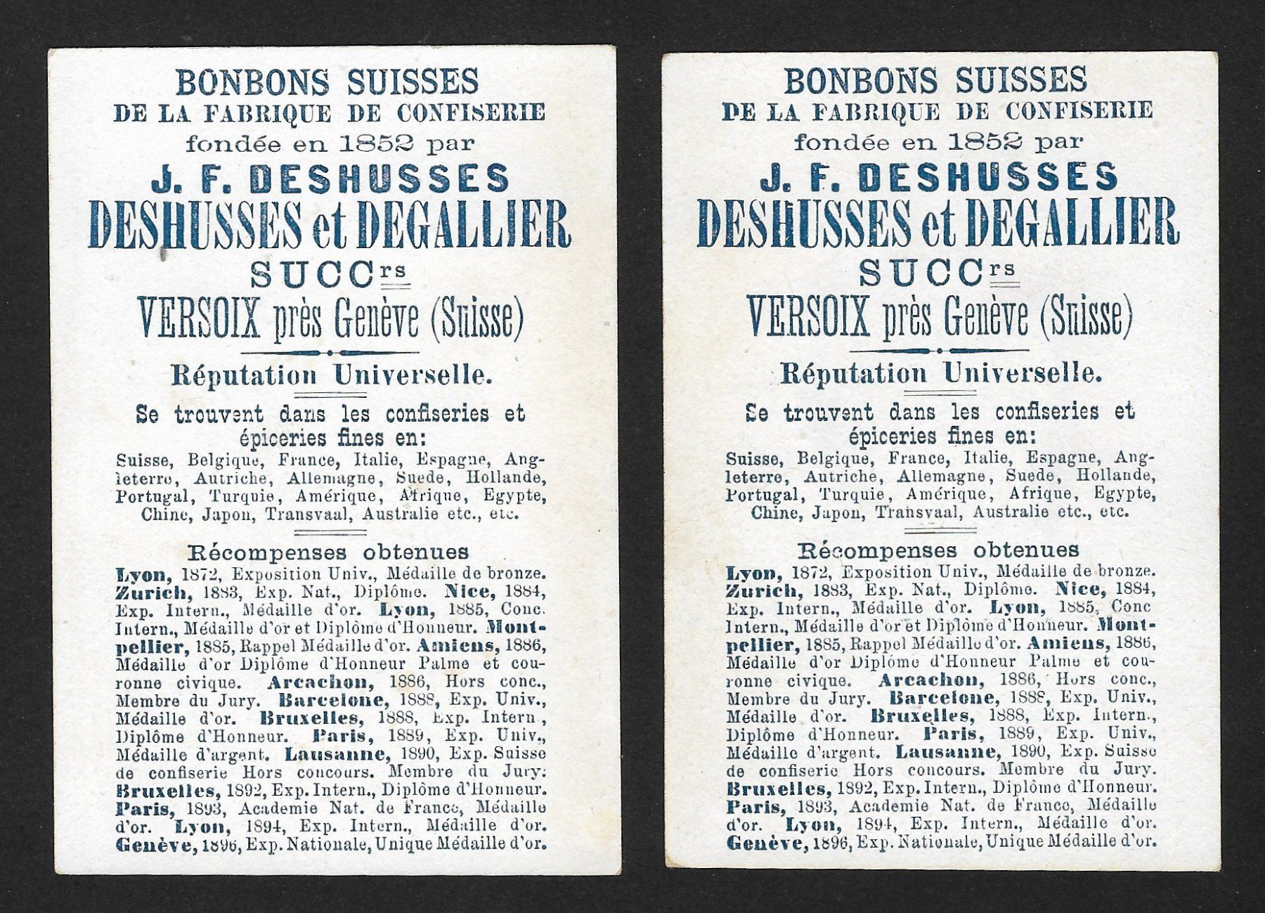 Chromos Bonbons DESHUSSES Versoix : Couple d'enfants (1910) (D'occasion ...