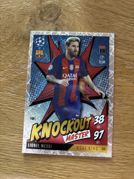 Lionel Messi Knockout Master Karte Match Attax (Neu (gemäss ...
