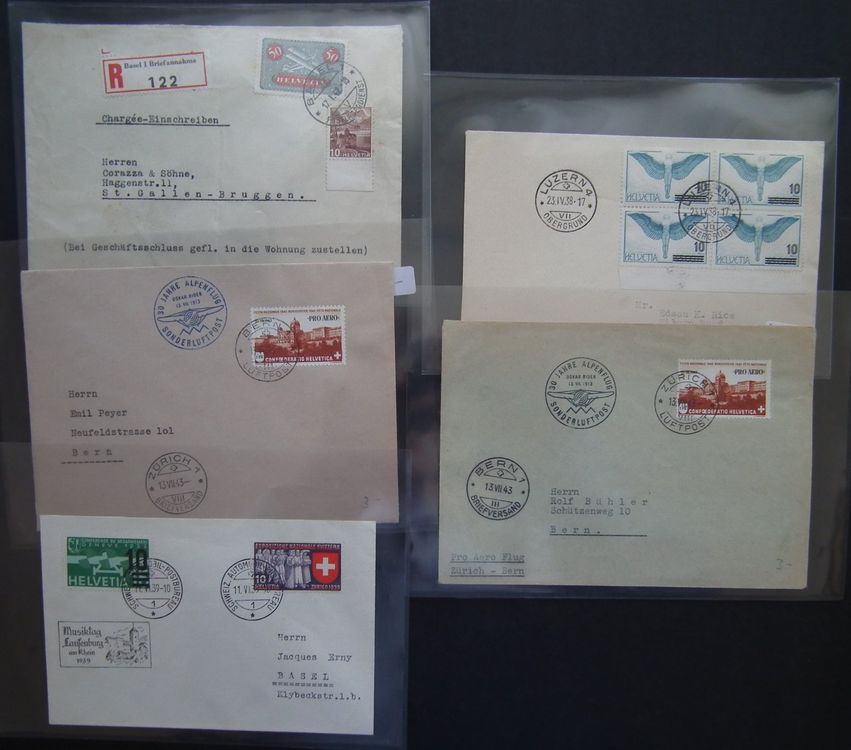 Bedarfsbriefe mit Flugpost Frankatur 5 Briefe (Gebraucht) in Kriens für CHF 5 – mit Lieferung ...
