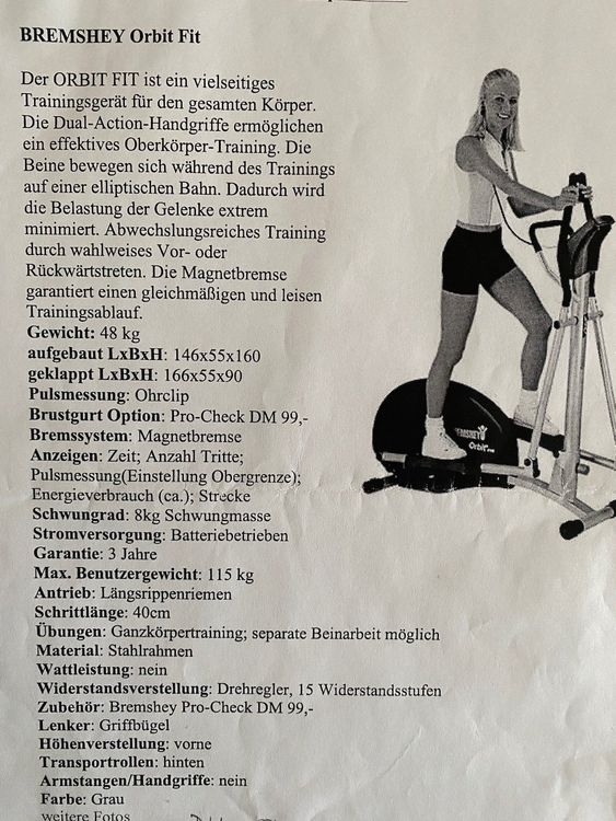 Crosstrainer Bremshey Orbit fit | Kaufen auf Ricardo