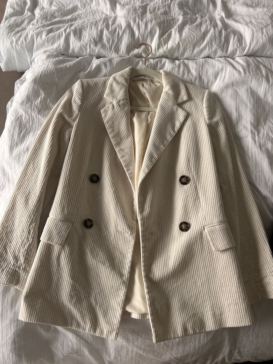 H&M Cord Blazer, Crème, Gr. 34 - Top Zustand (Neu (gemäss Beschreibung ...