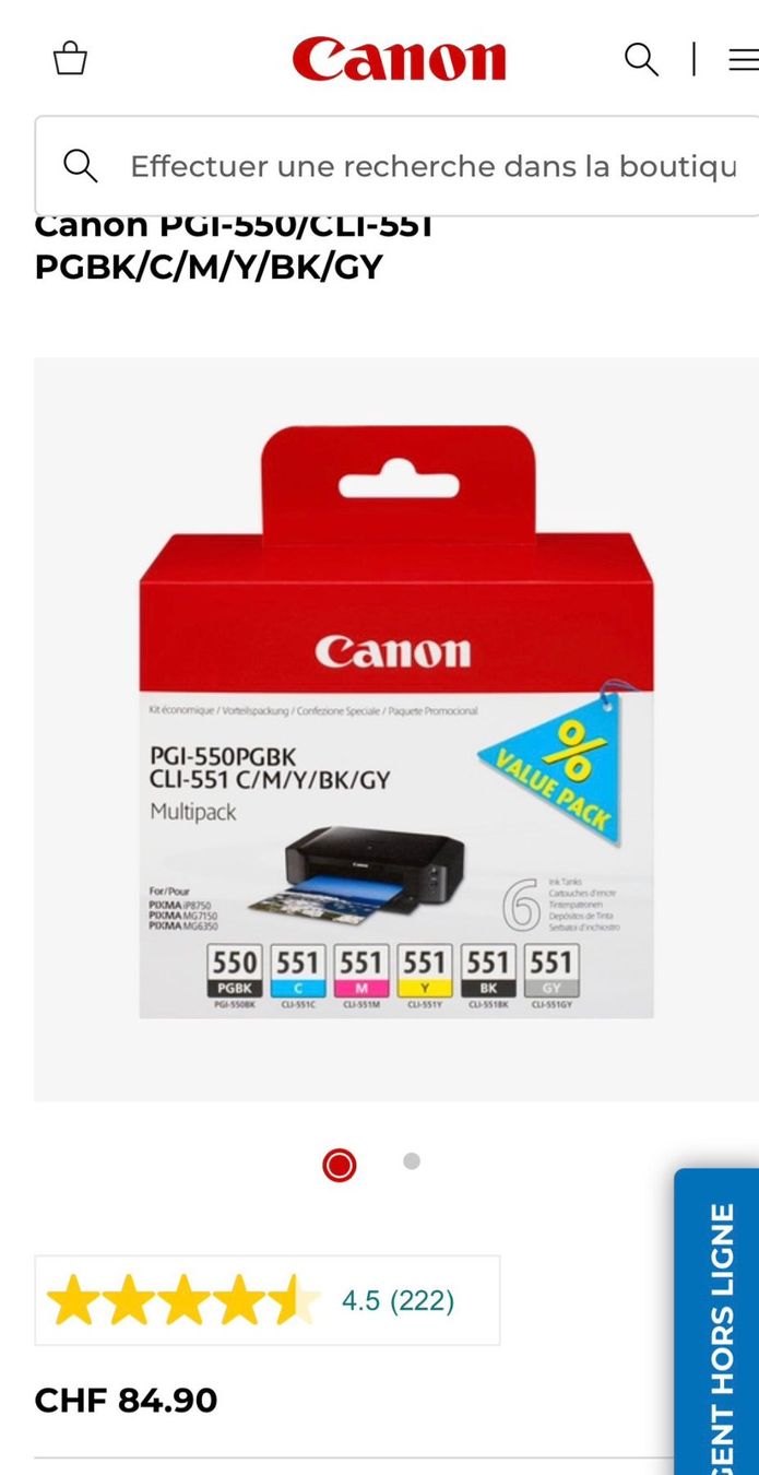 Canon PGI-550 CLI-551 Genuine CO62320 Original 550 551 Cyan (D'occasion ...