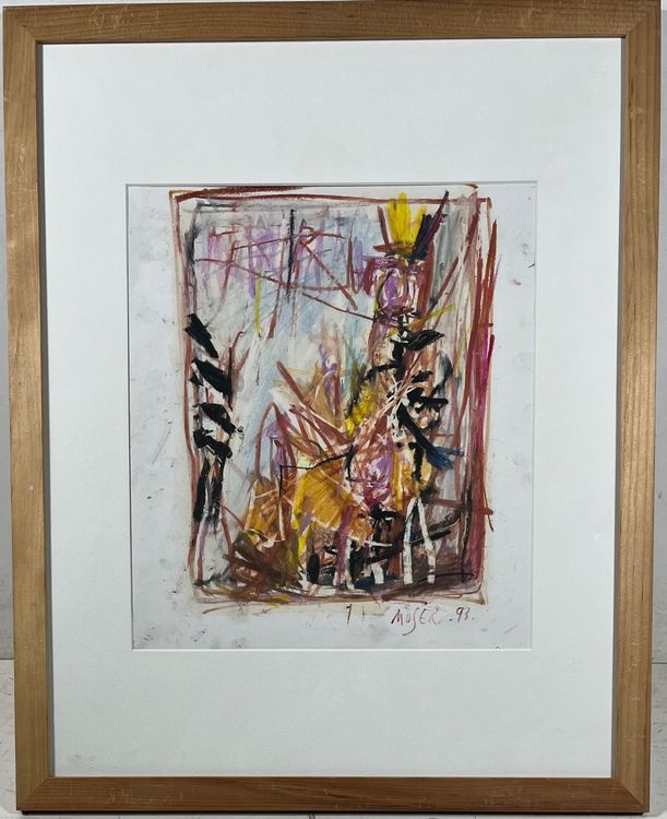 Wilfrid Moser (1914-1997) Abstrakte Ölkreide Gemälde (Gebraucht) in Root für CHF 274 – mit ...
