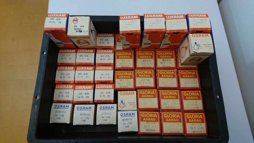 B15 Vintage Glühbirnen Luxram, Osram, Gloria Raritäten (Neu und ...