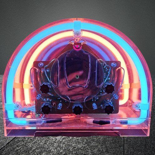 🔊 Neon-Retro-Radio aus den 80ern – Kult pur! 🕺🌈 (Usato) a Saland per ...