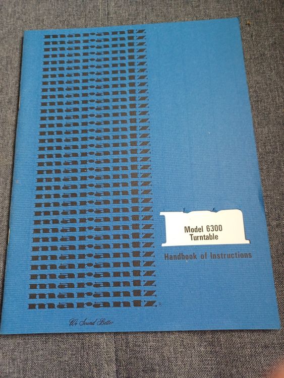 Orig. Manual Model 6300 Turntable - Marantz | Kaufen auf Ricardo