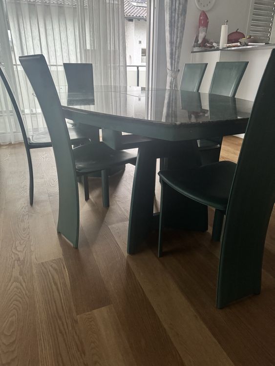 Esstisch Granit mit 8 Lederstühlen (Gebraucht) in Alpnach dorf für CHF ...