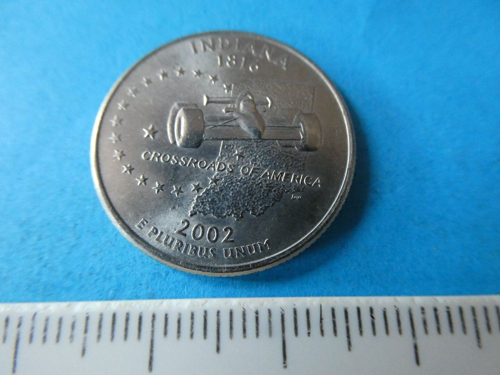 USA 2002 , Quarter-Dollar unz., Sondermünze Indiana (Neu (gemäss ...