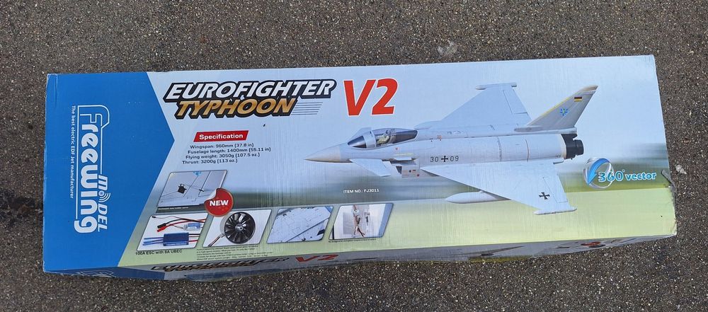 RC Freewing Eurofighter neuer Rumpf, gebrauchte Flügel (Gebraucht) in ...