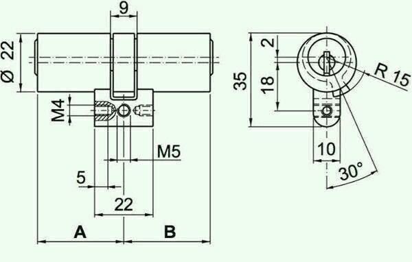 Kaba 20 Doppelzylinder 1515A 3 Schlüssel 100mm 42,5/57,5 (Neu und ...
