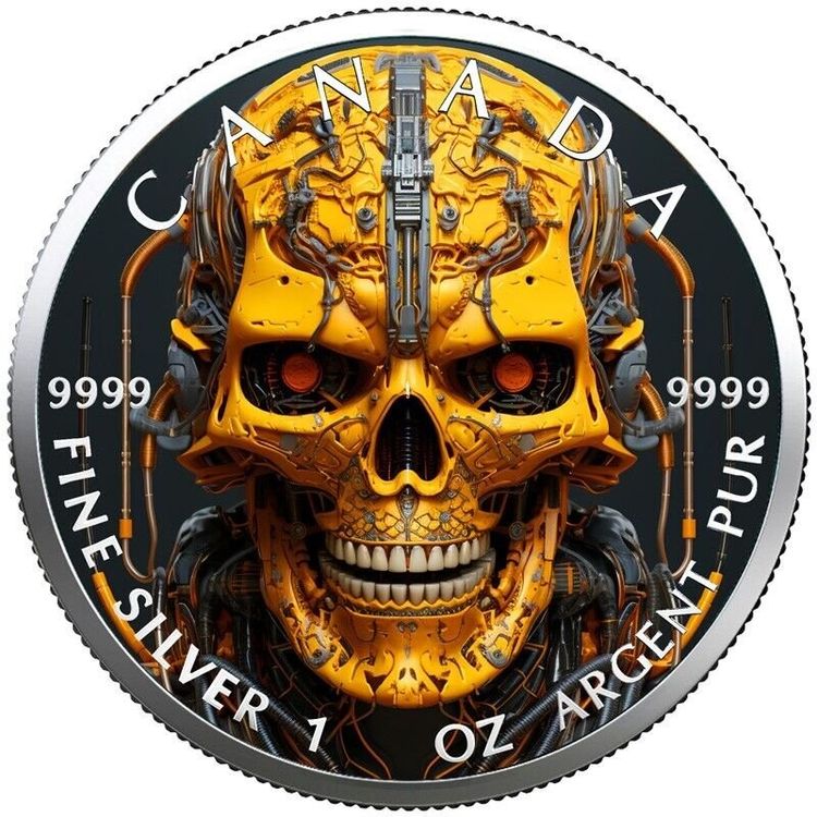 Cyber Skull 2023 Maple Leaf 1 OZ SILBER -COLOR EDIT (Neu (gemäss ...