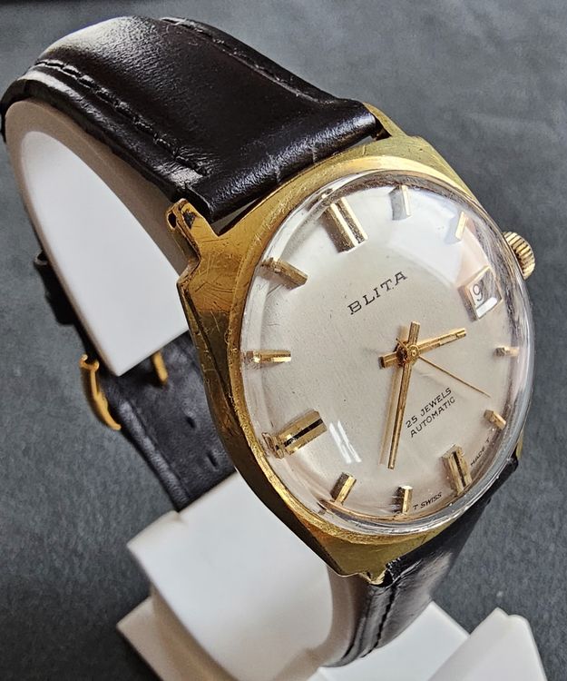 BLITA Automatic 20 microns Gold Swiss Made Herrenuhr 33mm (D'occasion ...