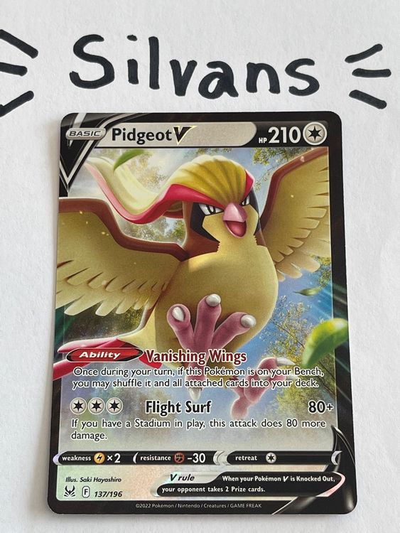 Pidgeot V 137/196 Lost Origin Verlorener Ursprung Englisch (Neu (gemäss ...