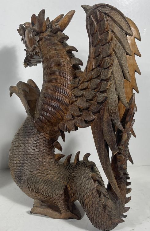Alte China Holz Drachen mit hervorragender Schnitzerei. (Gebraucht) in ...