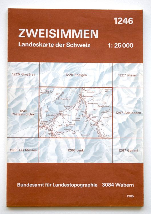 Landkarte Zweisimmen 1:25'000 Landeskarte der Schweiz 1246 | Kaufen auf Ricardo