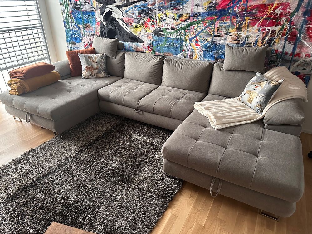 XXL Ecksofa mit Bettfunktion & Stauraum | Kaufen auf Ricardo