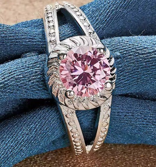 Silber Farbe Rosa Kristall Ring Gr. 10 (Gebraucht) in Lachen SZ für CHF ...