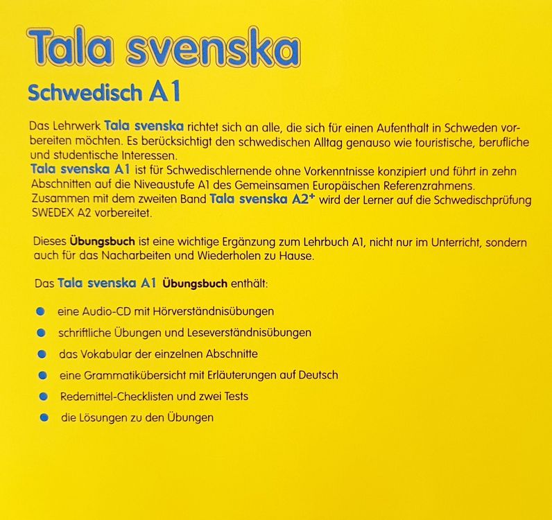 Lehrbuch Übungsbuch schwedisch Tala svenska A1-A2+ Schweden (Neu ...