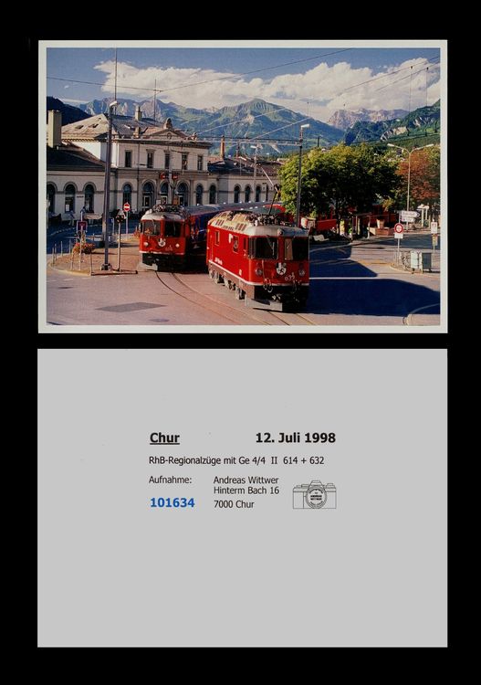 Chur Bahnhof Arosa Bahn RhB Ge 4/4 II 614 632 Foto Druck A5 (Neu (gemäss Beschreibung)) in Bern ...
