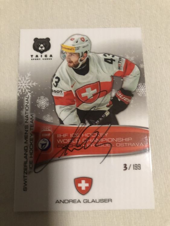 Andrea Glauser Lausanne Fribourg Hockey Card signiert limiti (Gebraucht ...