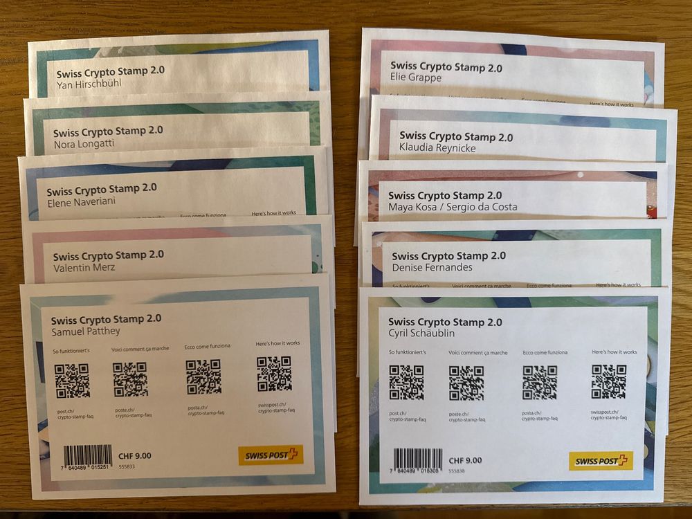 Swiss Crypto Stamp 2.0 Komplettset à 10 Stk. (Neu (gemäss Beschreibung ...
