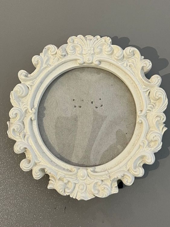 ★Schöner Barock★Bilderrahmen★Vintage, weiss★rund 9cm★Shabby | Kaufen ...