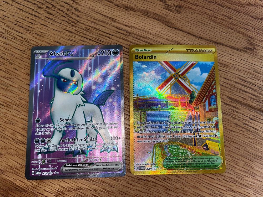 Pokemon Bolardin gold und Absol ex Obsidian Flammen (Neu (gemäss ...