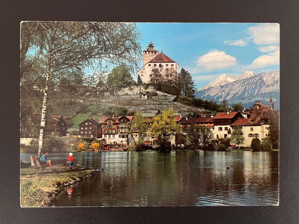 AK SG Schloss Werdenberg mit Alpstein (bei Buchs, Grabs) (Gebraucht) in Thal für CHF 1 – mit ...