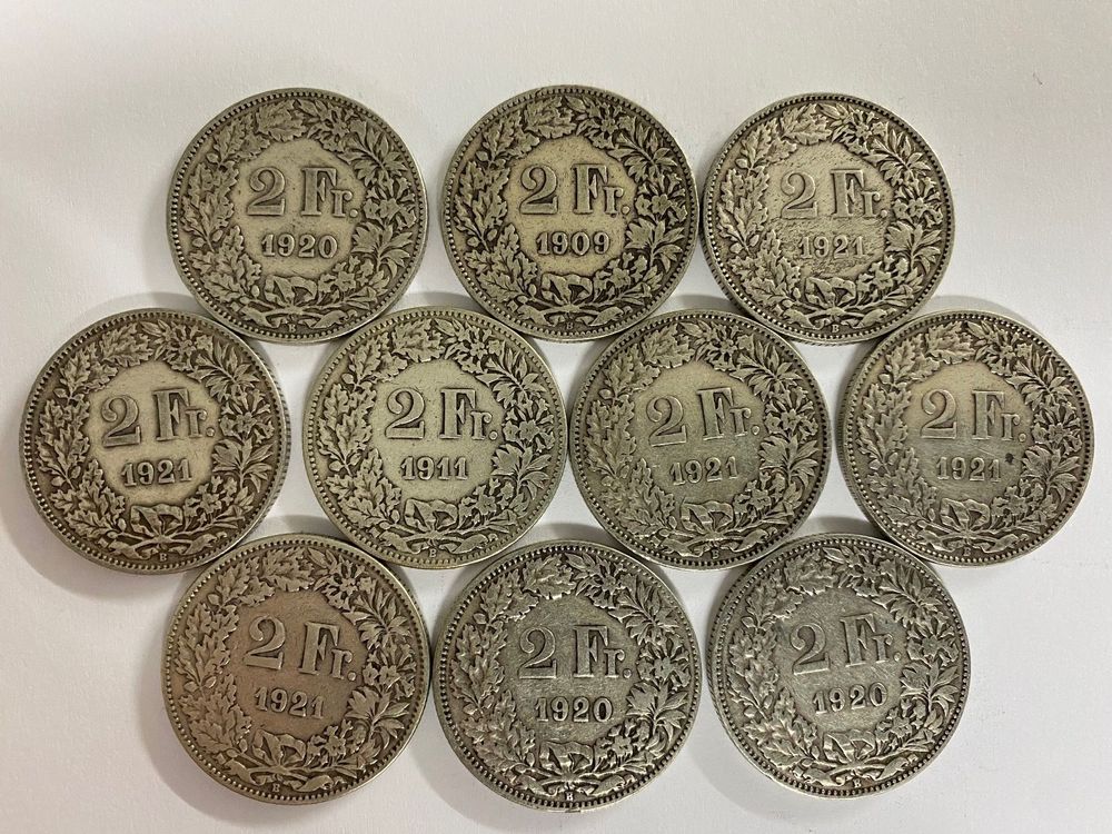 10 Stk 2.- über 100 Jahre Alt Silber (1) (Gebraucht) in Ballwil für CHF 62 – mit Lieferung auf ...