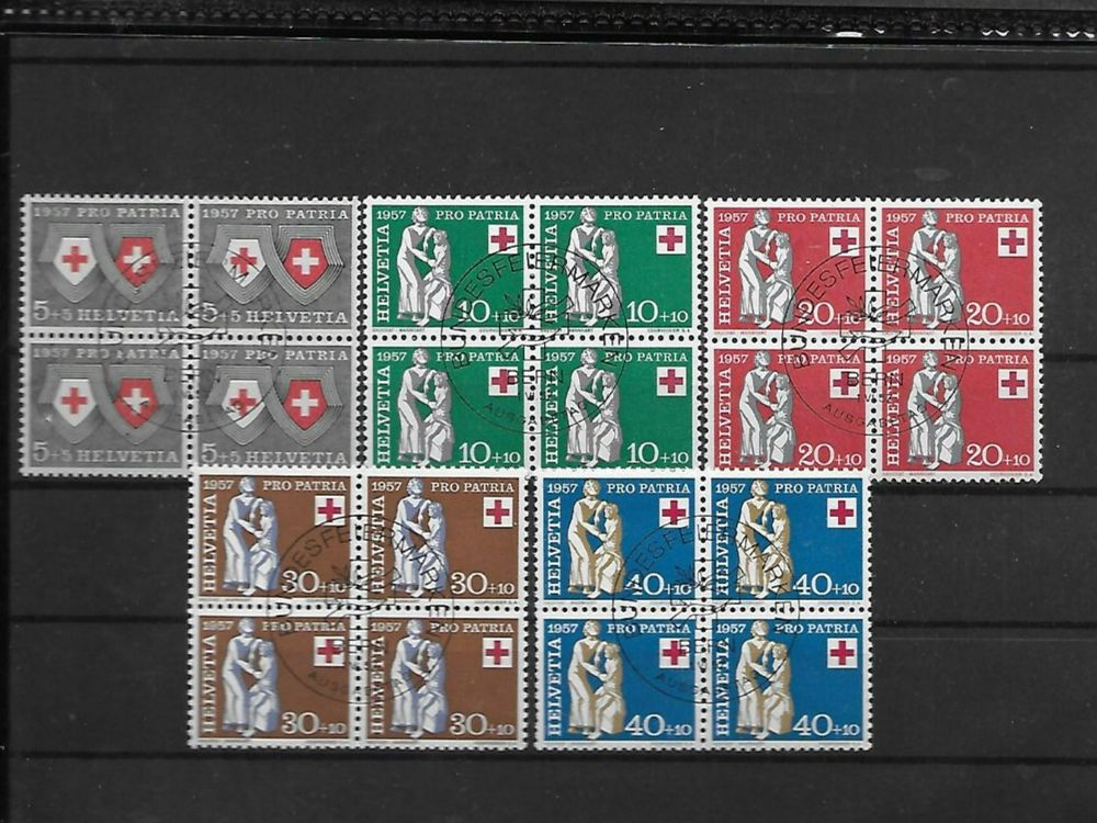 PP Ersttagsgest. Viererbl. 1957 Kat: CHF 100.- (Gebraucht) in Basel für CHF 4 – mit Lieferung ...