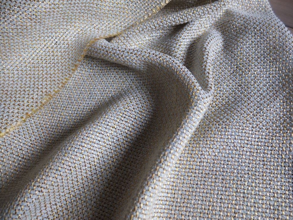 Festlicher Stoff 53 Baumwolle gem. Himmelblau/Gold | Kaufen auf Ricardo