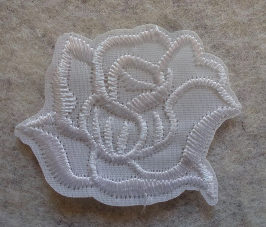 weisse Rose Patch zum Aufbügeln | Kaufen auf Ricardo
