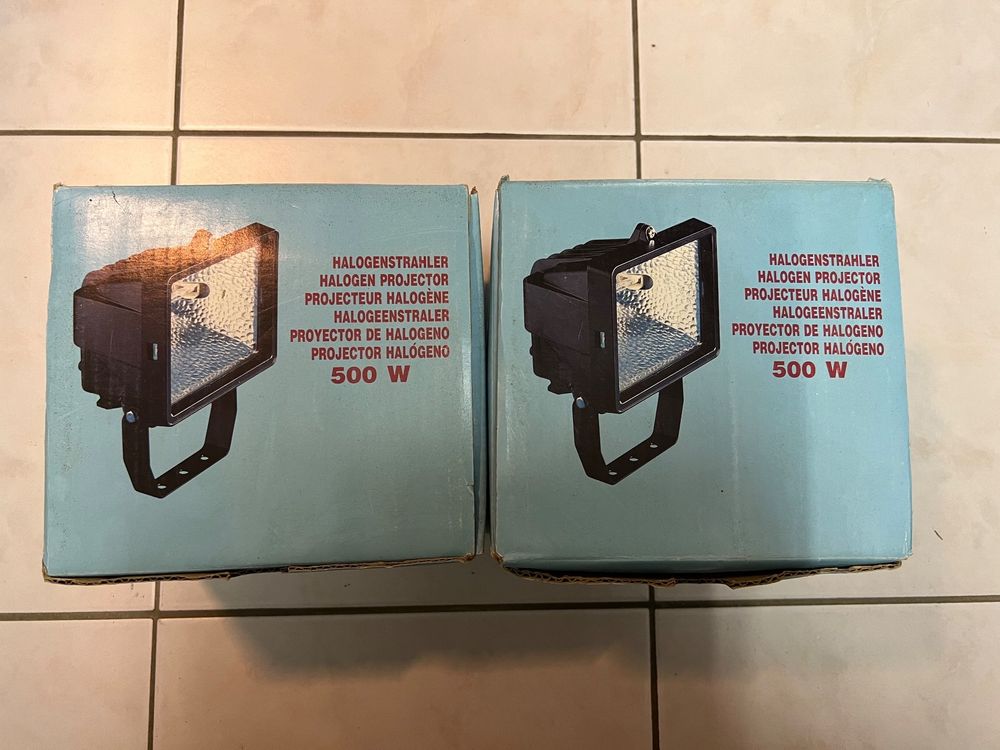 2x Halogenstrahler 500W originalverpackt weiss | Kaufen auf Ricardo