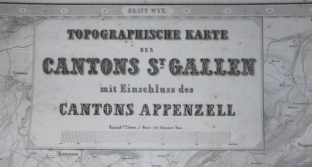 St. Gallen Karte von Eschmann 1855 (Gebraucht) in Rafz für CHF 750 ...