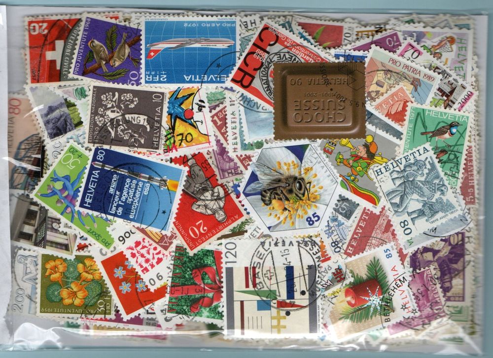 800 verschiedene Briefmarken der Schweiz rund gestempelt (D'occasion) à ...