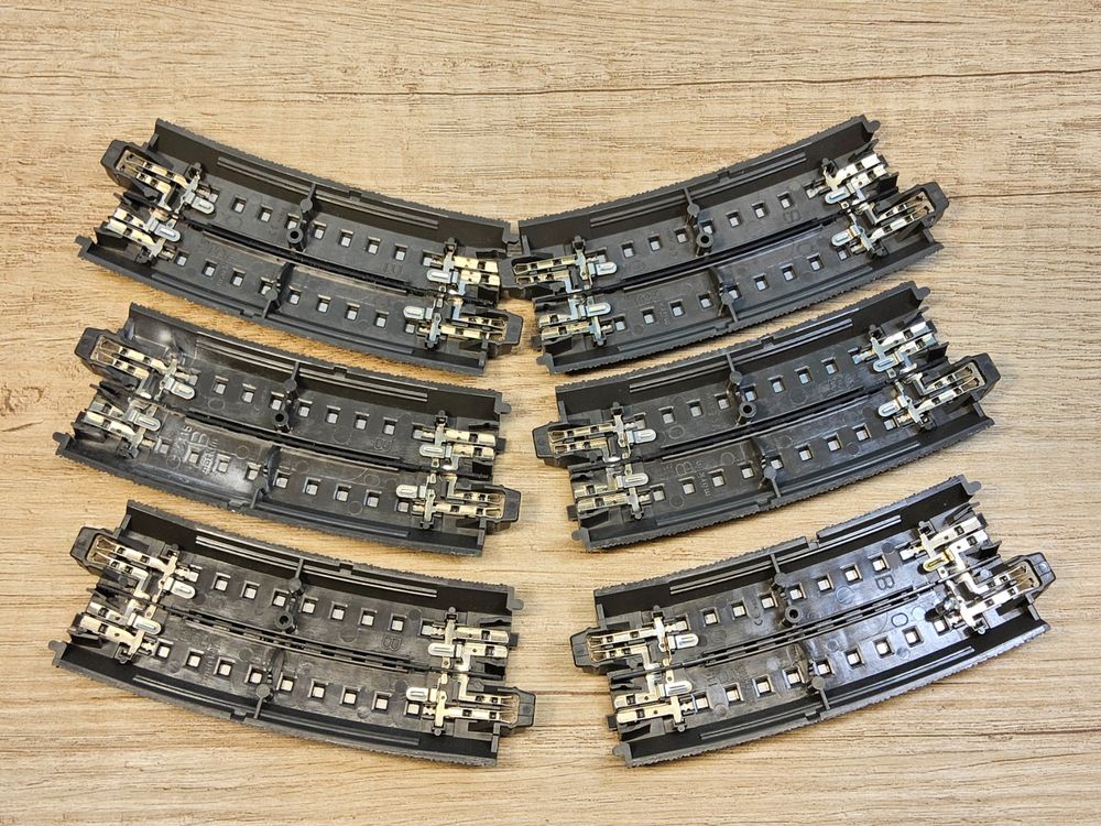 6 x Märklin 24115 _ C-Gleis Gebogen R1 36mm 15° _ Spur H0 (Gebraucht ...